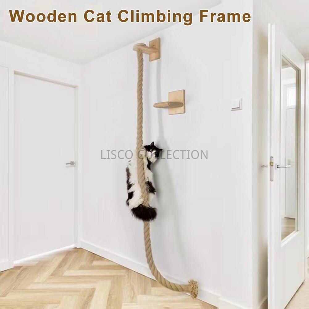 Деревянный скалолаз для кошек, Канат для скалолазания по котам 150CM