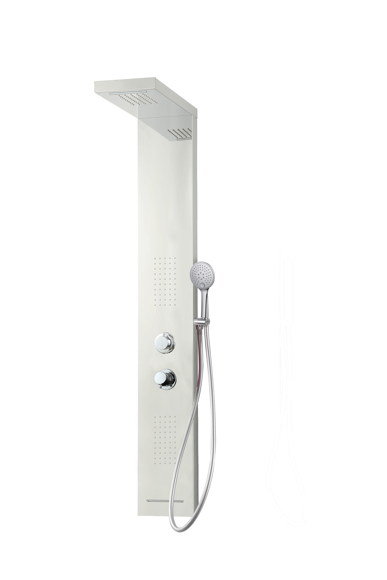 Душевая панель Taliente TA-G-S04C+s с гидромассажем, с каскадным изливом, хром