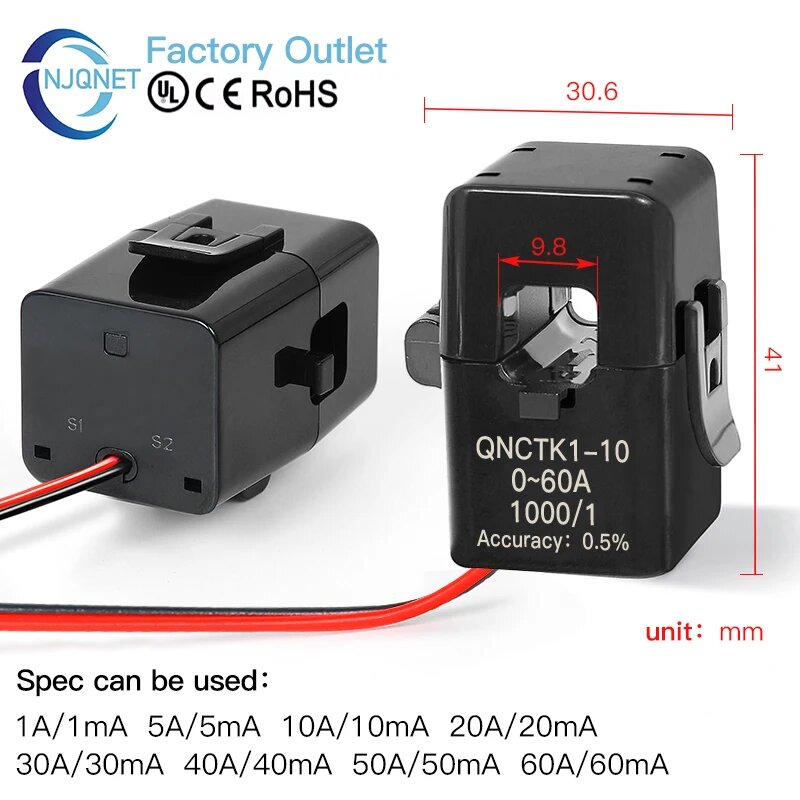 Трансформатор тока NJQNET QNCTK1-10 QNCTK1-10 1000-1