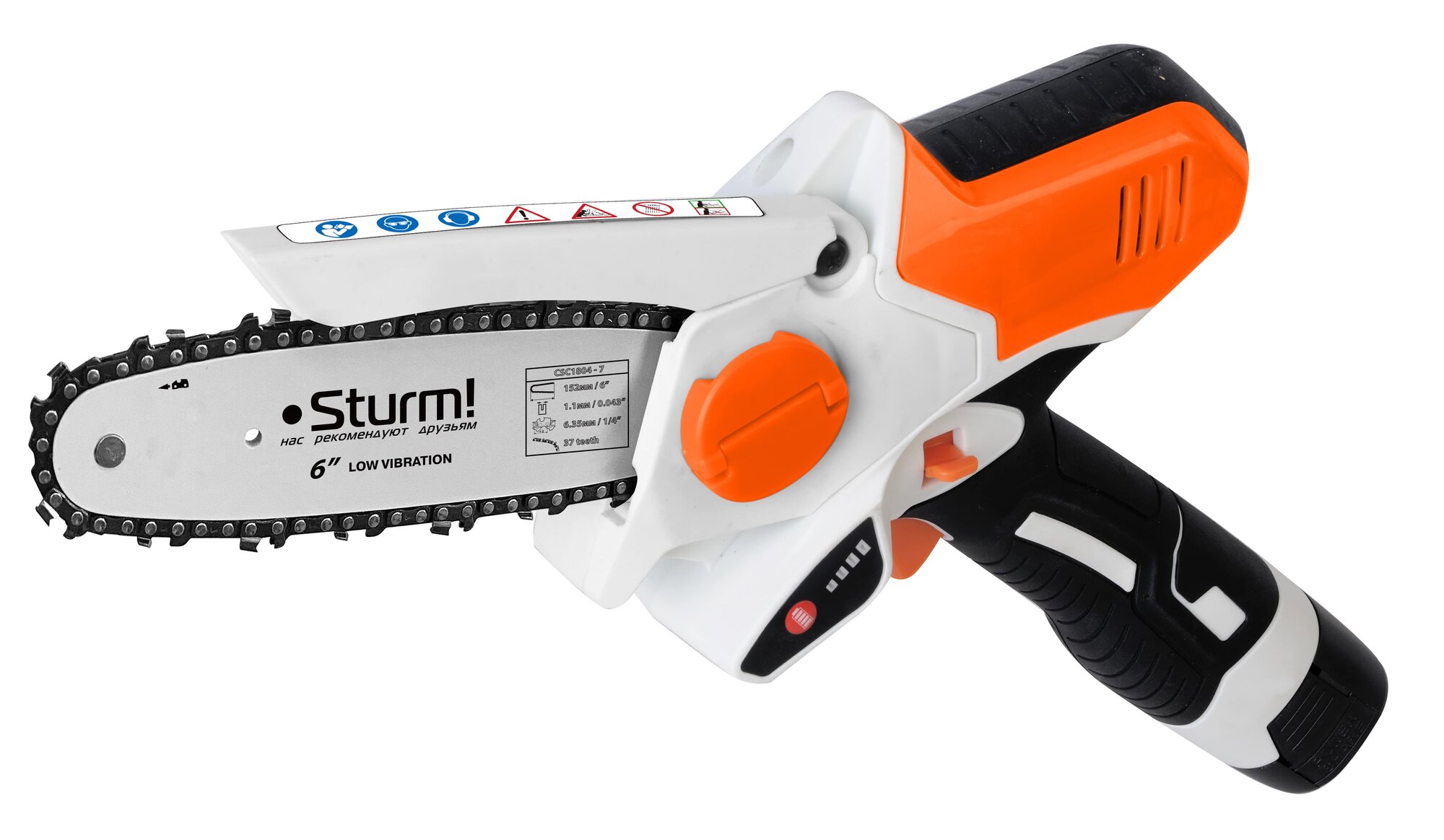 Пила цепная аккумуляторная STURM CSC1804, 16 В, Li-Ion, 2АКБ и ЗУ