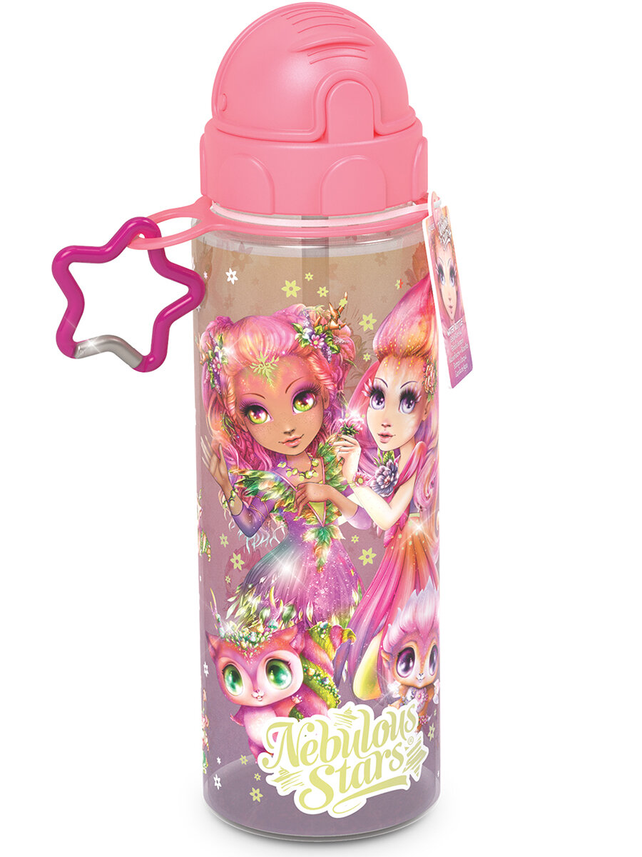 Пластиковая бутылка для воды Nebulous Stars с трубочкой, BPA FREE серия: Petulia, 11433-3_NSDA