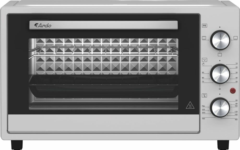 Мини-печь Ardo MO3831S2, с термостатом и таймером, серебристый, 1500 Вт