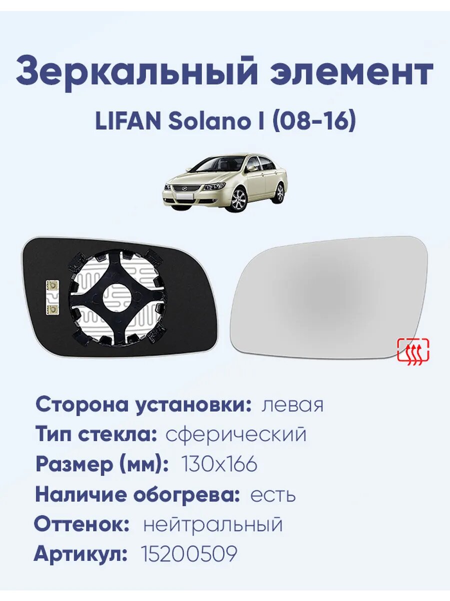 Зеркальный элемент левый LIFAN Solano I (08-16)A57100808