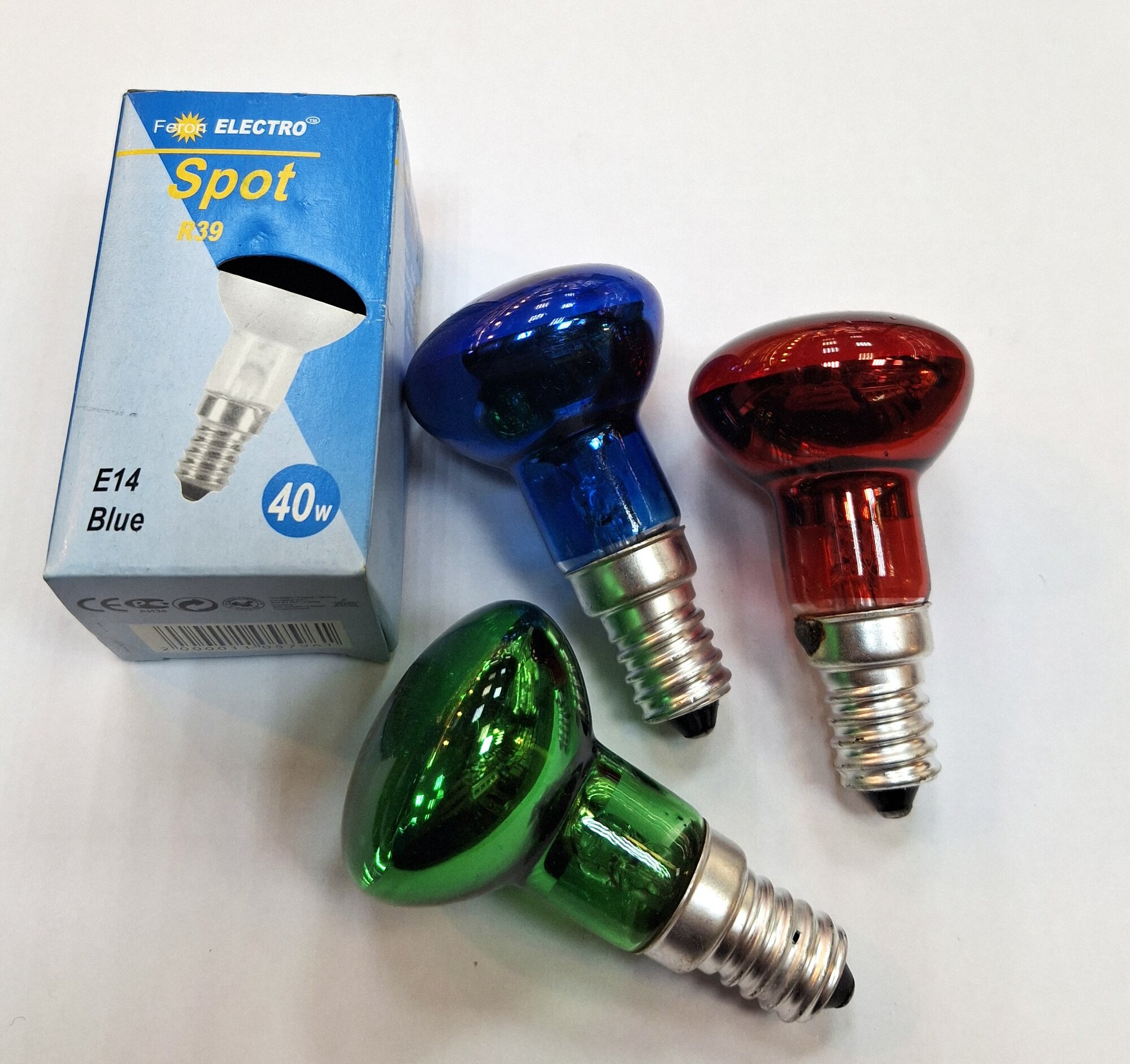 Лампа зеркальная цветная FERON SPOT R39 E14 40w красная (2 шт.)