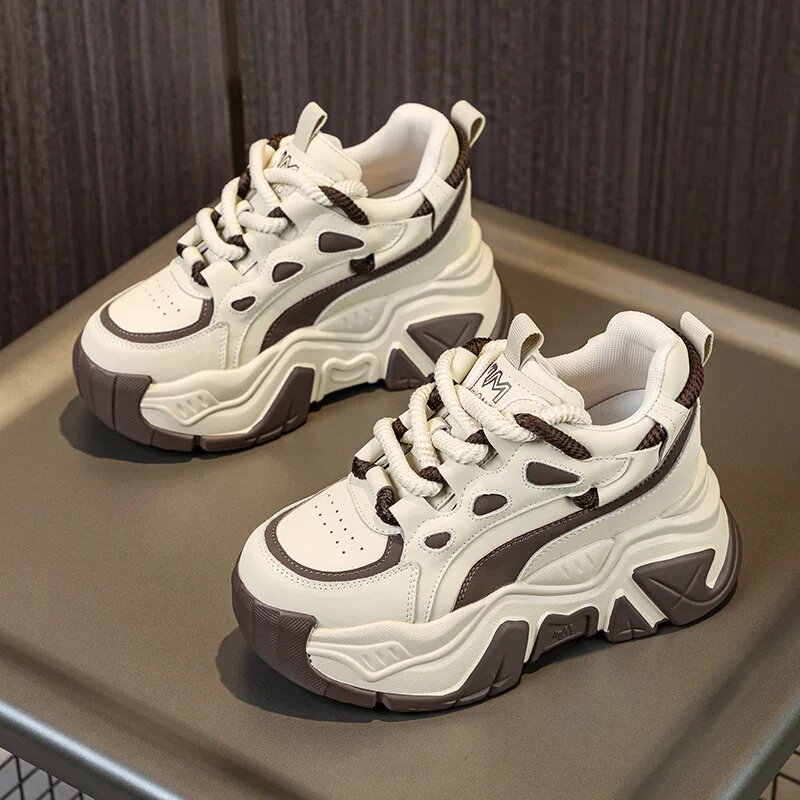 Кроссовки women leather dad shoes 9219