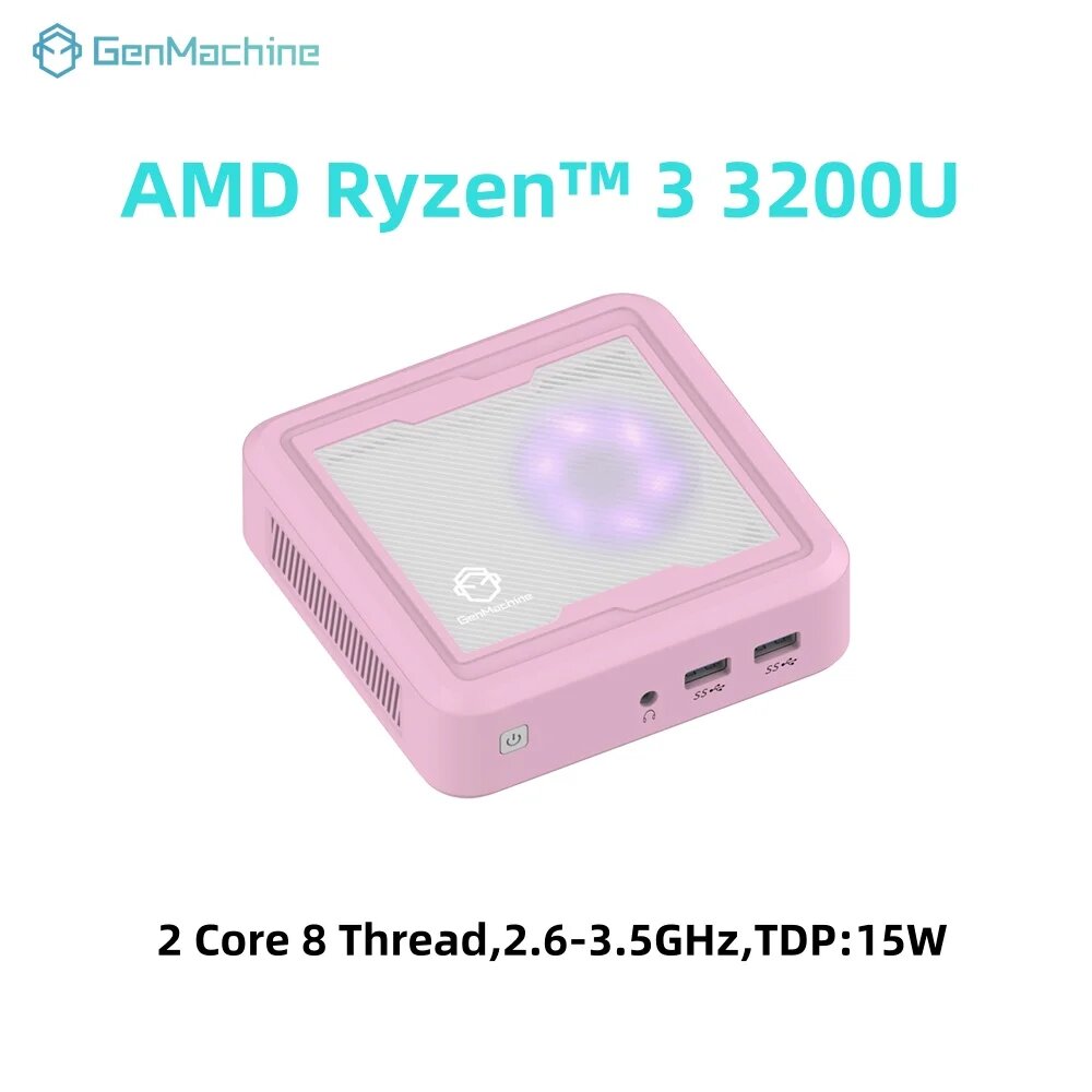 Gemachine Ryzen 3 3200U Мини-ПК Windows 11 16G RAM 256G ROM, ЕС