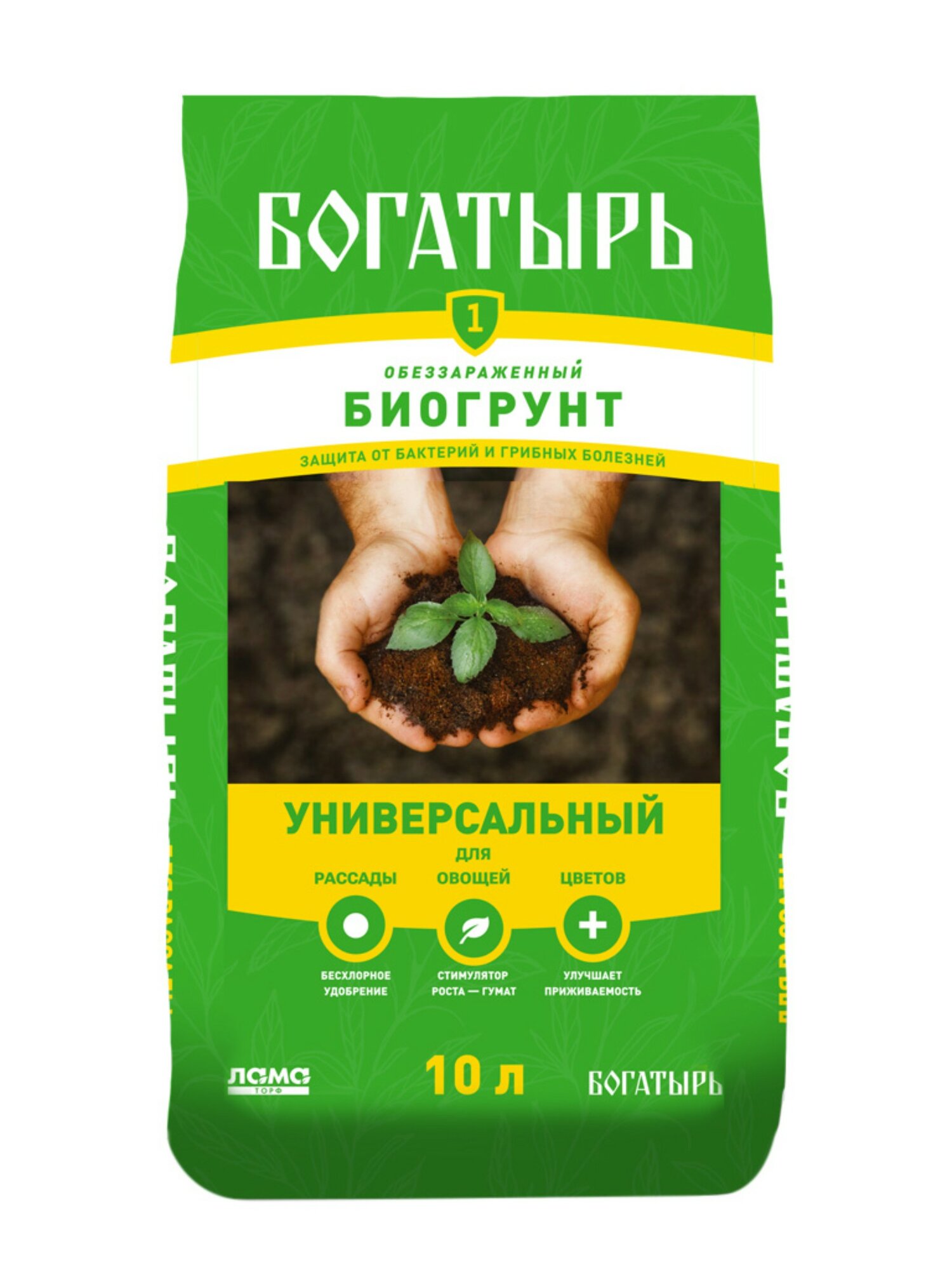 Грунт Богатырь, для рассады, 10 л, Лама Торф