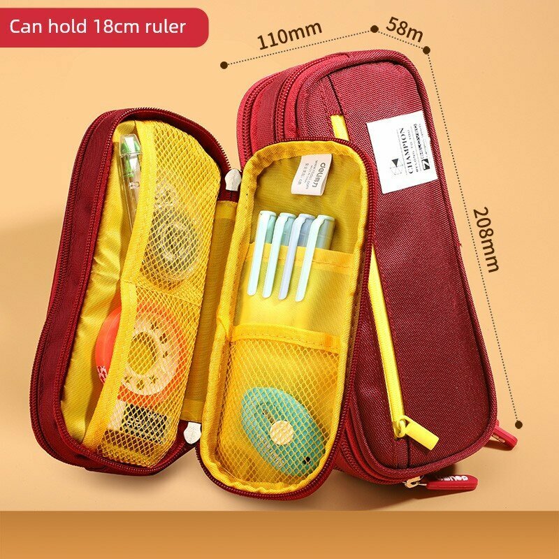 Пенал Deli, большой вместимости, практичный пенал для школьников старших классов, пенал из холста, простой и