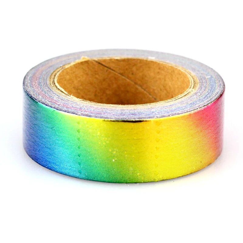 Лента Васи из золотой фольги, японская бумага, 1,5*10 метров, кавайные инструменты для скрапбукинга, смешанные однотонные малярные ленты, клейкая декоративная лента