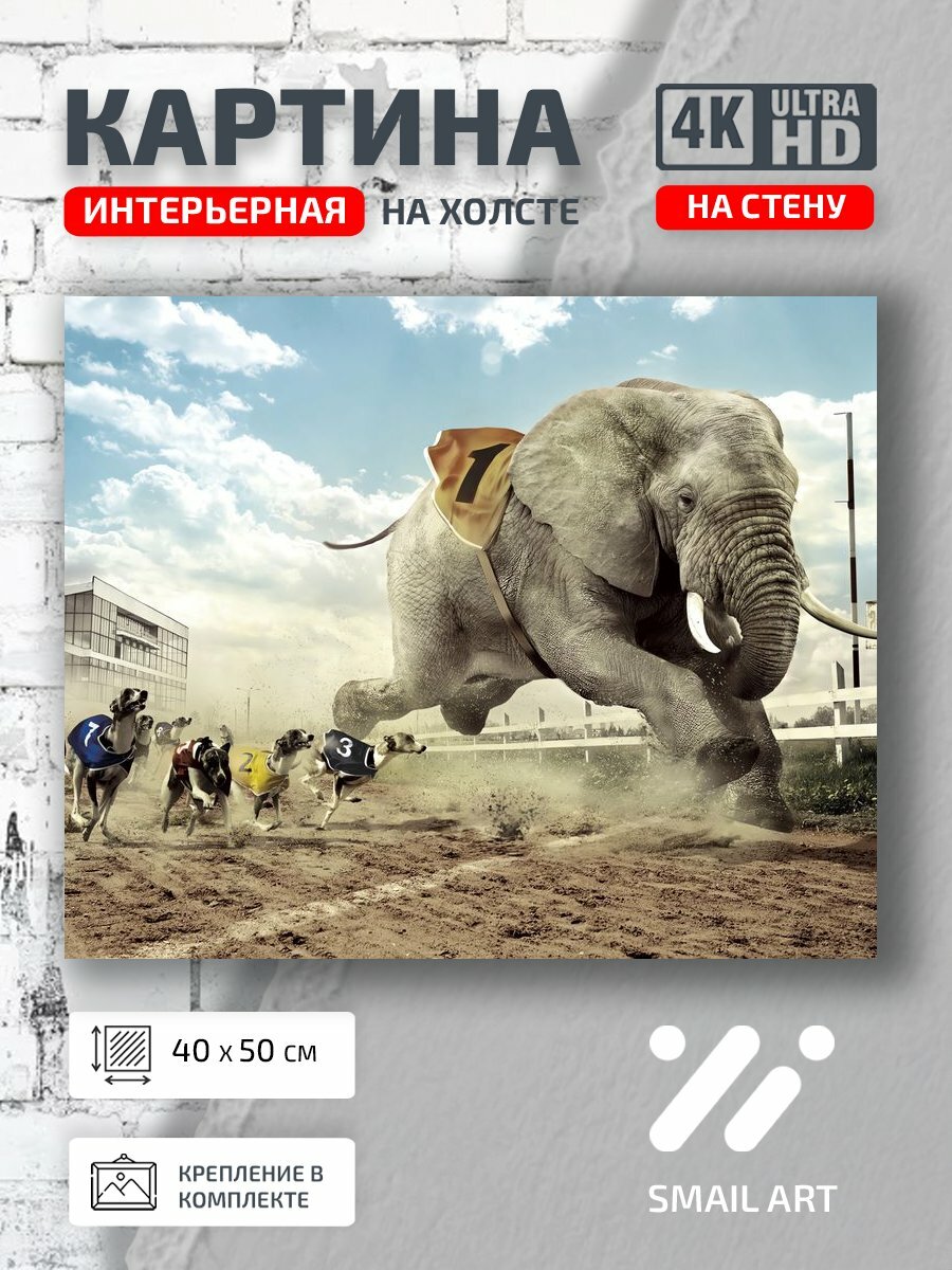Картина на холсте интерьерная 40 на 50 на стену Бегах Animal для гостиной animal style