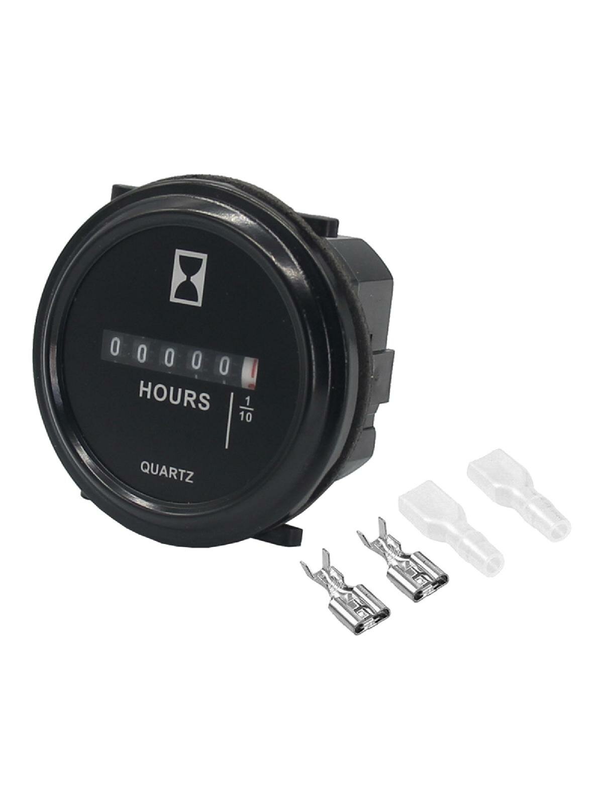 Универсальный черный круглый счетчик моточасов для лодок, судовых двигателей