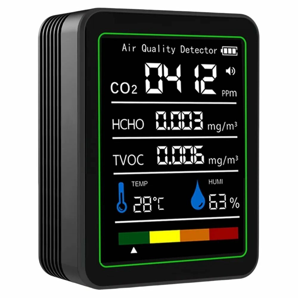 Измеритель качества воздуха с точными датчиками CO2, температуры, влажности, определение формальдегида, удобный экран