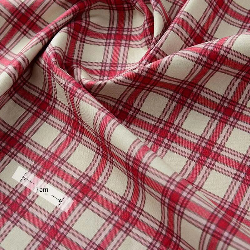 Красная клетчатая хлопковая ткань для пошива Красный, LCD07
