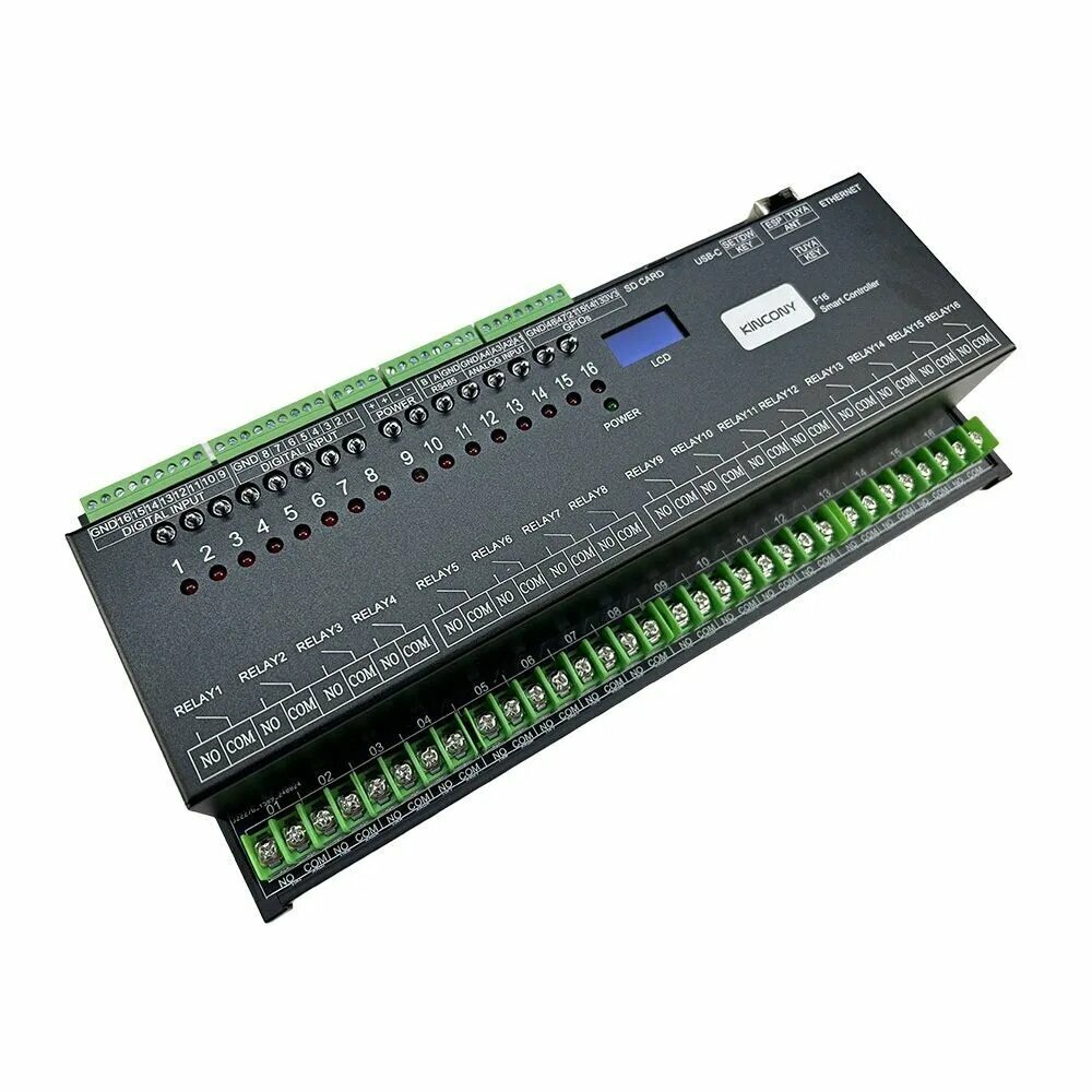 KinCony F16 16CH ESP32-S3 Съемная релейная плата ESPHome для приложения Home Assistant Tuya Версия 12v