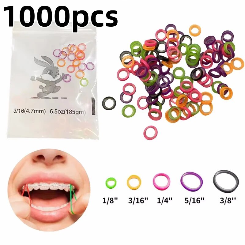 1000 шт, стоматологические ортодонтические резинки для зоопарка, резинки для брекетов 4.5oz 4.7mm