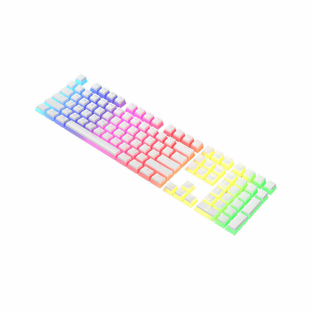 Набор клавиш PBT Pudding 108 клавиш с матовым ощущением для механической клавиатуры Белый (только клавиши), черный/белый (по выбору), материал PBT, включая вытягиватель клавиш и инструкцию пользователя