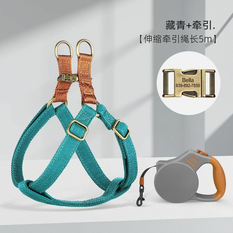 Стиль жилета с поводком для собак маленьких и средних пород, Тедди, Корги, гравируемый нагрудный ремень, наружные антипотерянные аксессуары для питомцев