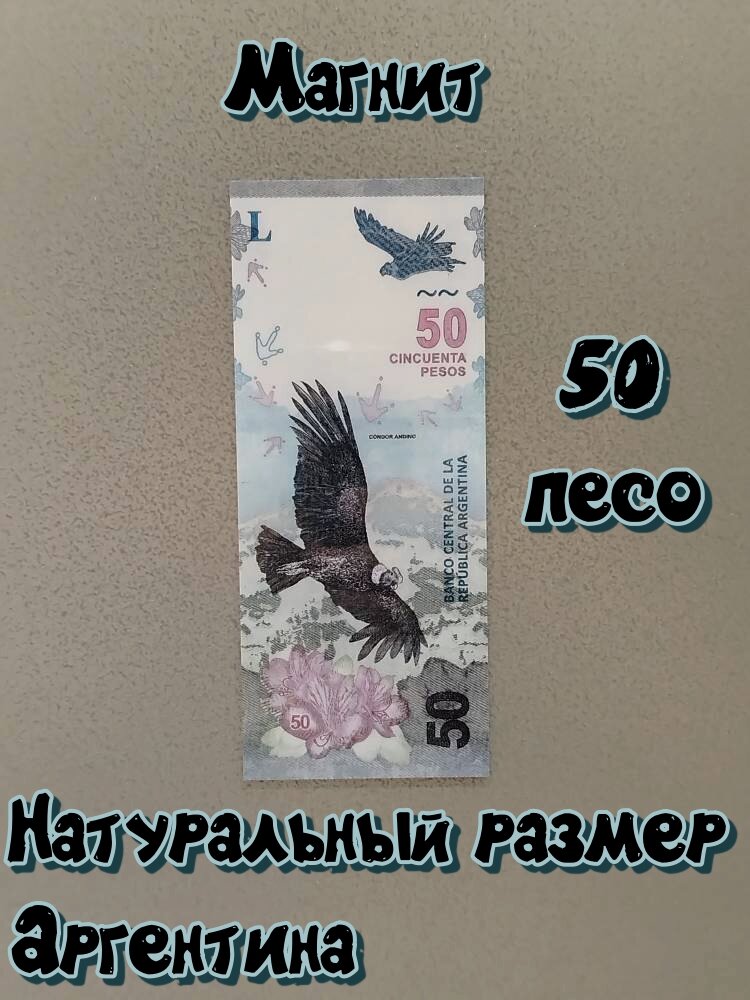 Магнит. Банкнота 50 песо, Аргентина.