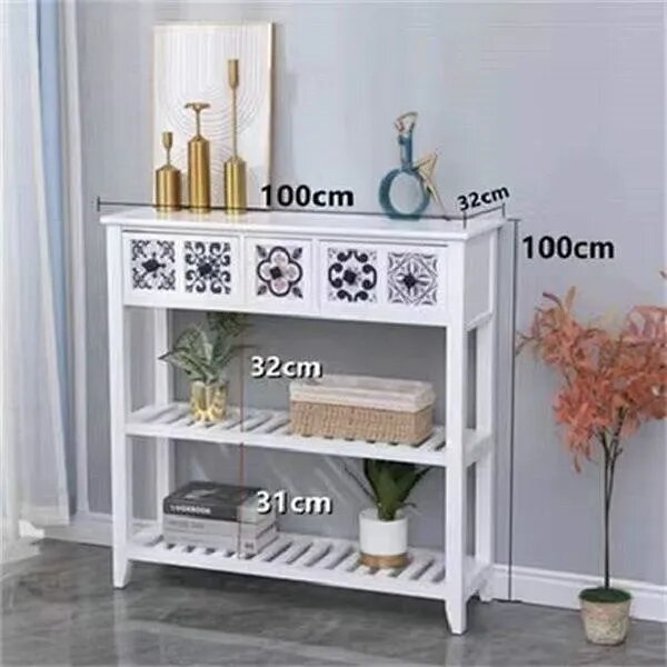 Консоль, для гостиной, классический стиль, 100x32x100см, белая