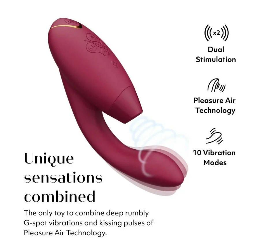 Бесконтактный клиторальный стимулятор «Womanizer Duo 2» бордовый