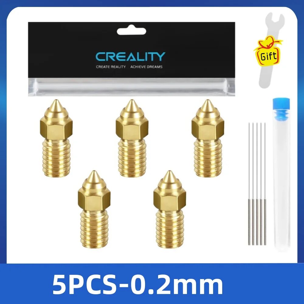 Комплект латунных сопел Creality Ender 3 V3 SE, высокоскоростные латунные сопла, детали 3D-принтера для Ender 3 V3 SE/Ender 5 S1/Ender 7