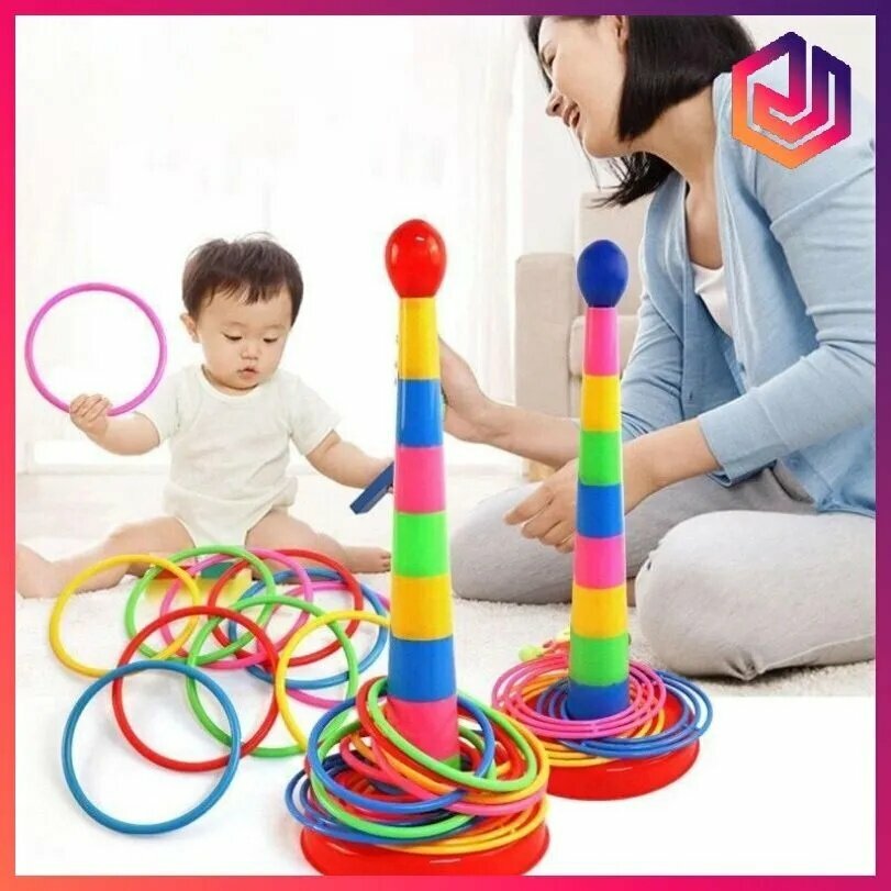 Эксклюзивный набор для игры в кольцеброс с 12 кольцами и башней