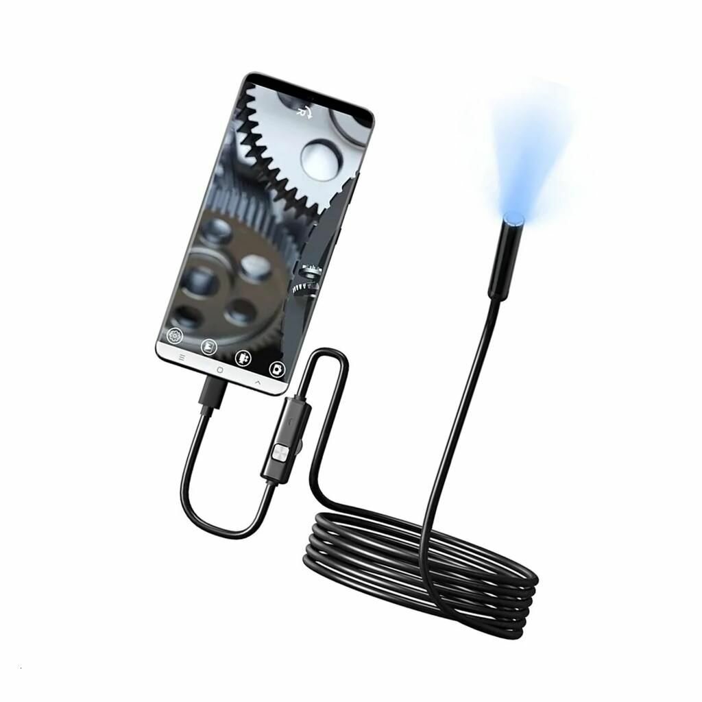 USB-эндоскоп 7 мм с Type-C, водонепроницаемый, 2 метра