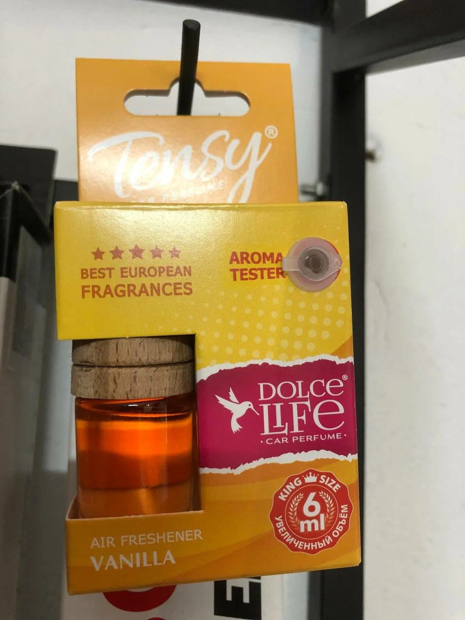 Ароматизатор Tensy "TB-10", ваниль, жидкий, подвесной, для автомобиля, 6 мл