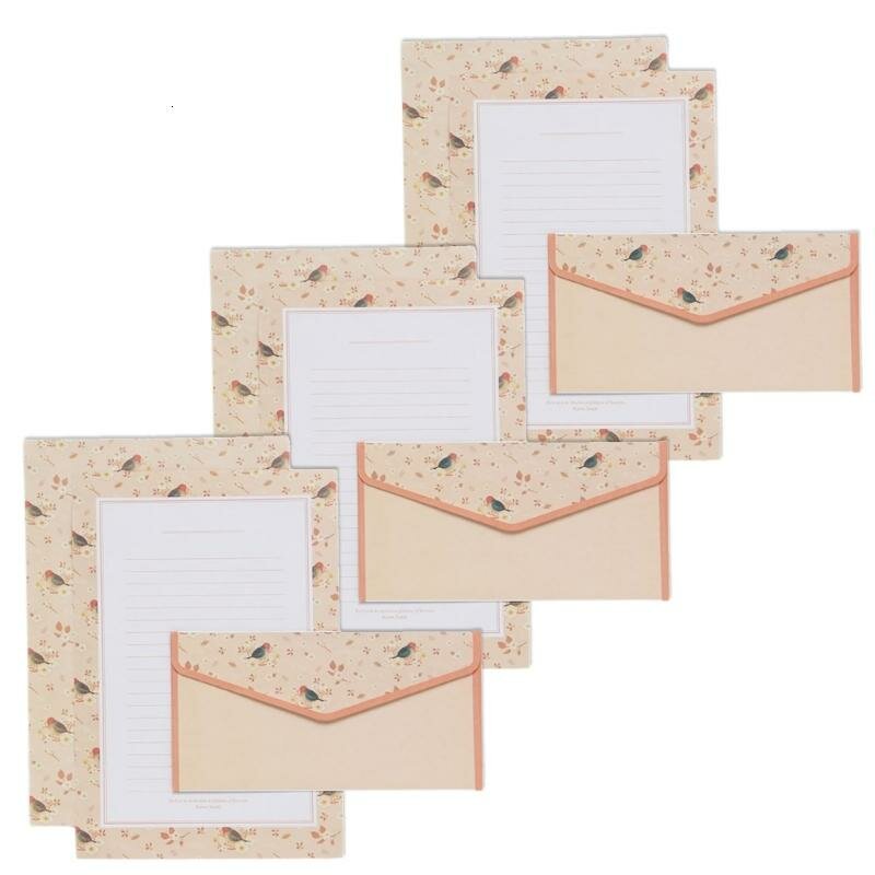 Набор цветочной писчей бумаги, Квадратный розовый
