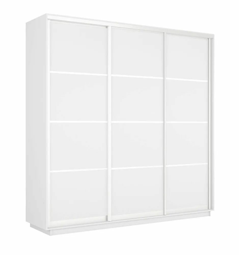 Шкаф-купе Флорида 3дв. (ЛДСП) профиль серебро, 180х60х220 см. Белый снег