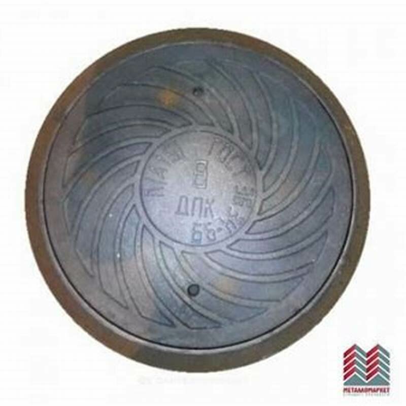 Люк чугунный, водопроводный (В), круглый, тяжёлый (С250), масса 90 кг, ГОСТ 3634, ДПК