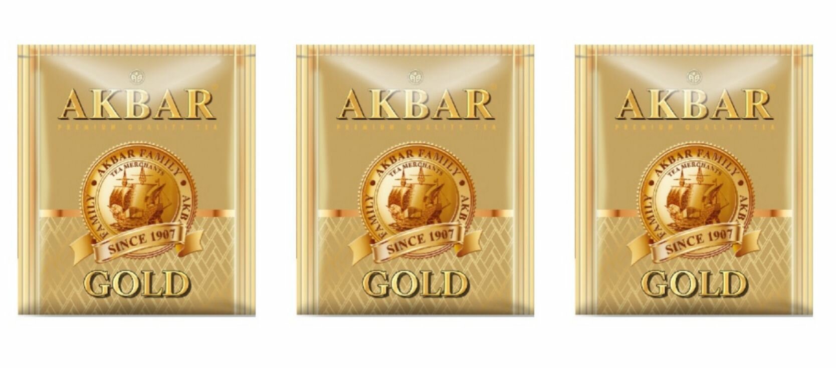 Akbar Черный чай Gold, 200 пакетиков по 2 г, 3 уп