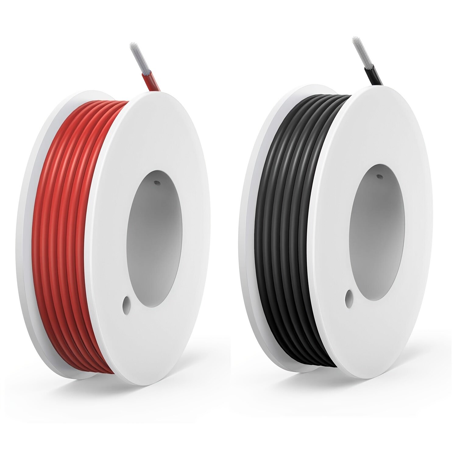 Провод силиконовый электрический 22 AWG, 2 шт по 8 м (26 футов), многожильный медный луженый, гибкий, 2 цвета, для DIY