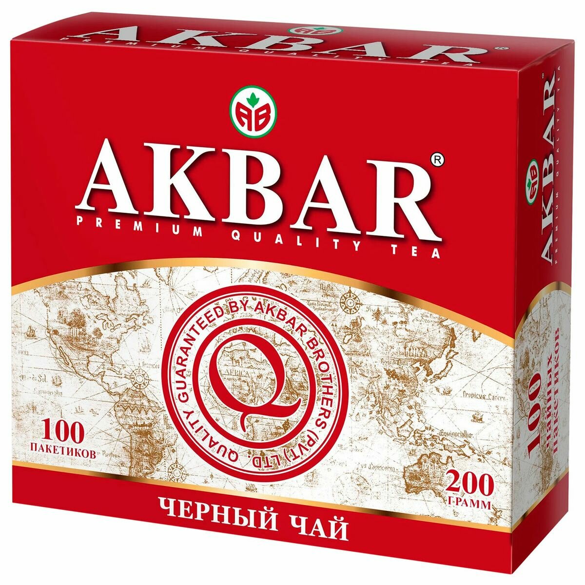 Чай Акбар "Classic Series" черный байховый, 100 пакетиков по 2г (1050051)