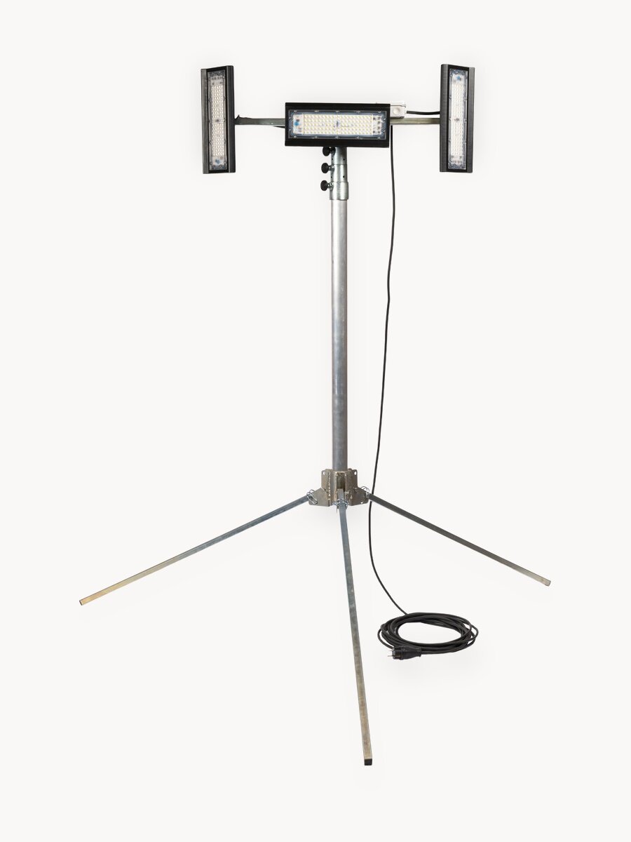 Прожектор светодиодный уличный на штативе REXPO LED 3x100W 6500K черный IP65 220V