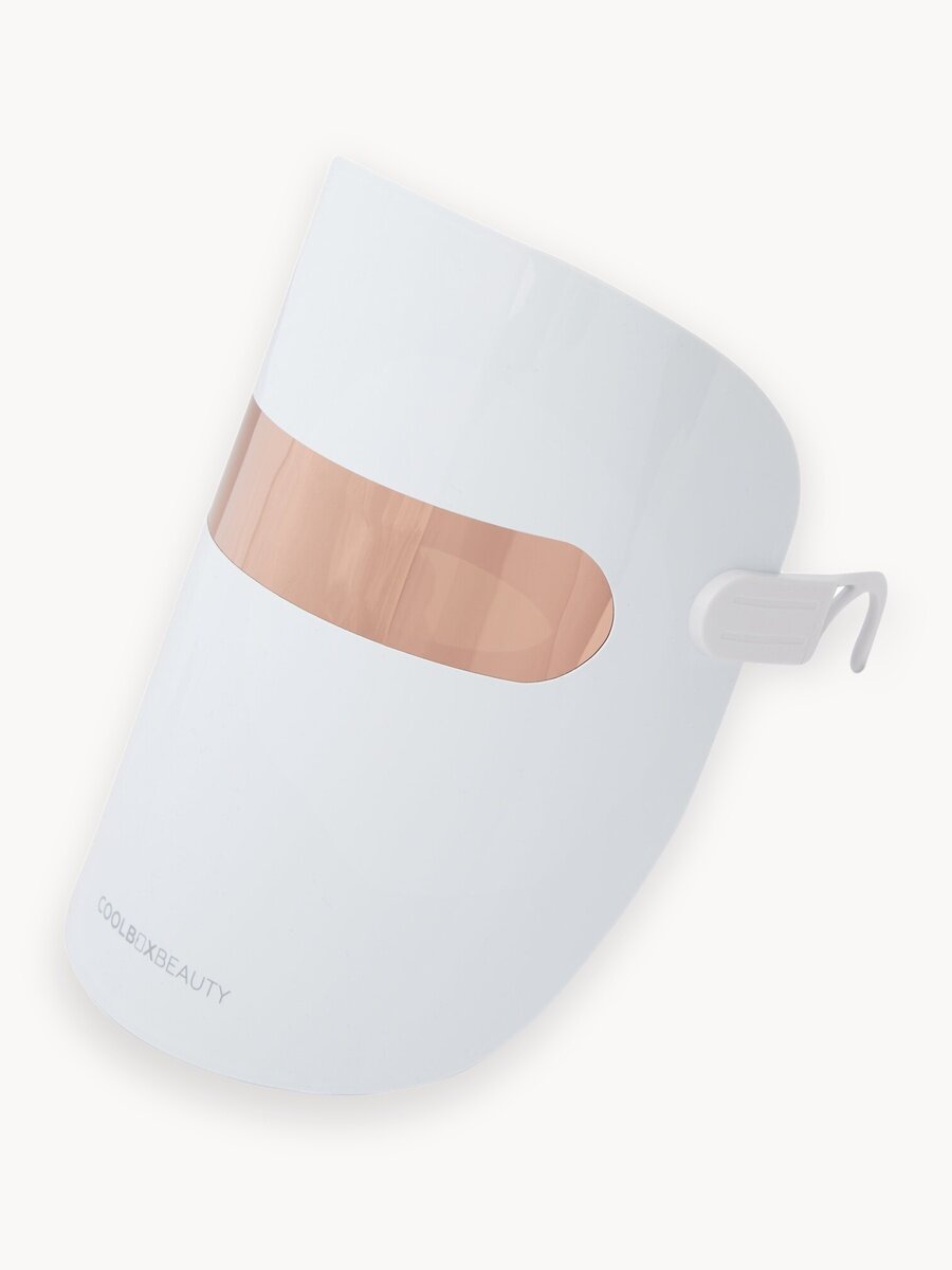 Маска для лица Coolboxbeauty LED, светотерапия, антивозрастная, белая