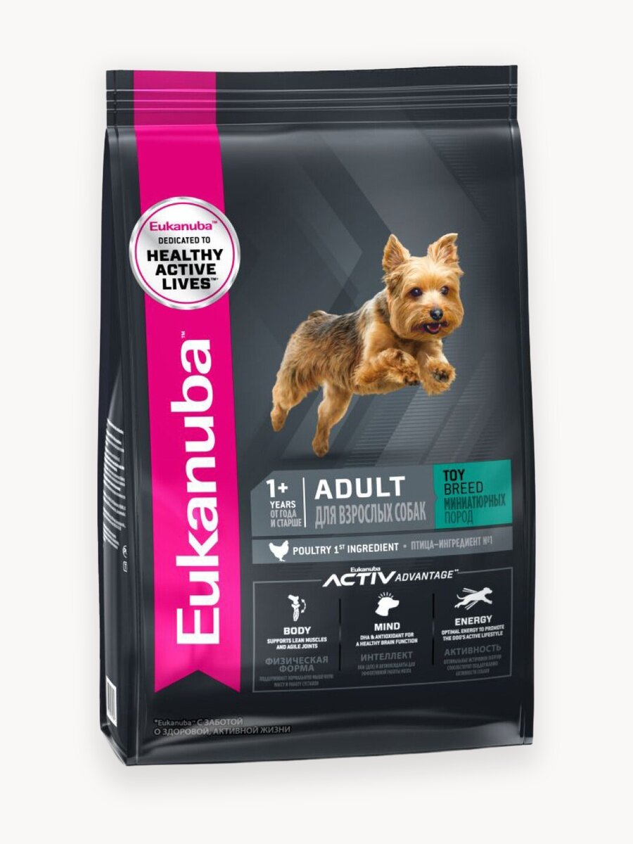 Сухой корм для собак Eukanuba Adult Toy Breed для миниатюрных пород , 1,5 кг