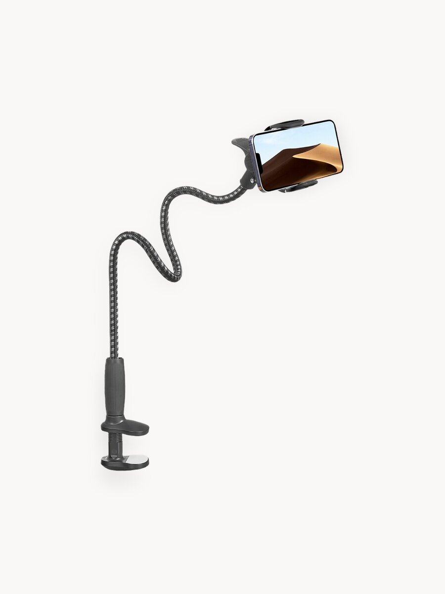 Держатель гибкий для телефона чёрный нейлоновый/Универсальное крепление для мобильного устройства