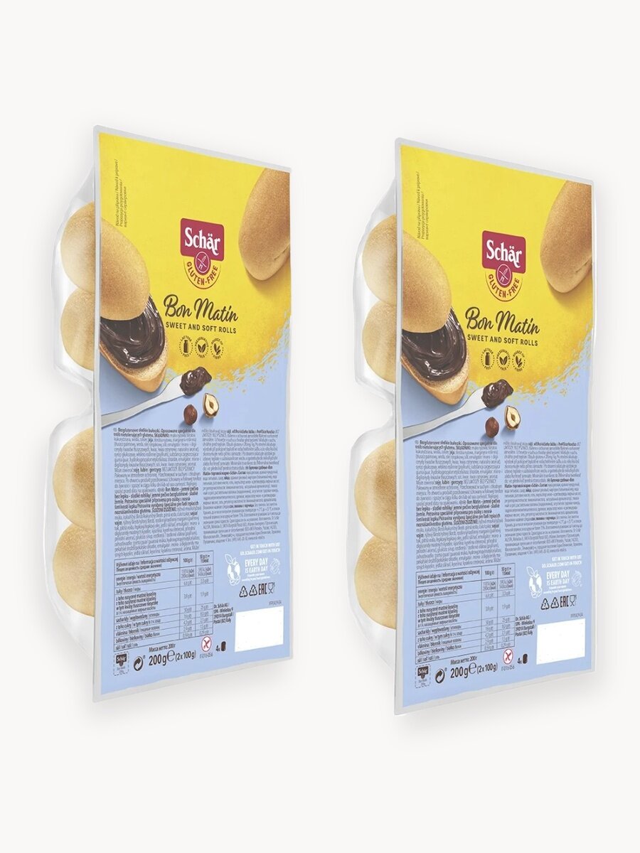 Булочки Schar сдобные Bon Matin, без глютена, 2 шт по 200 г