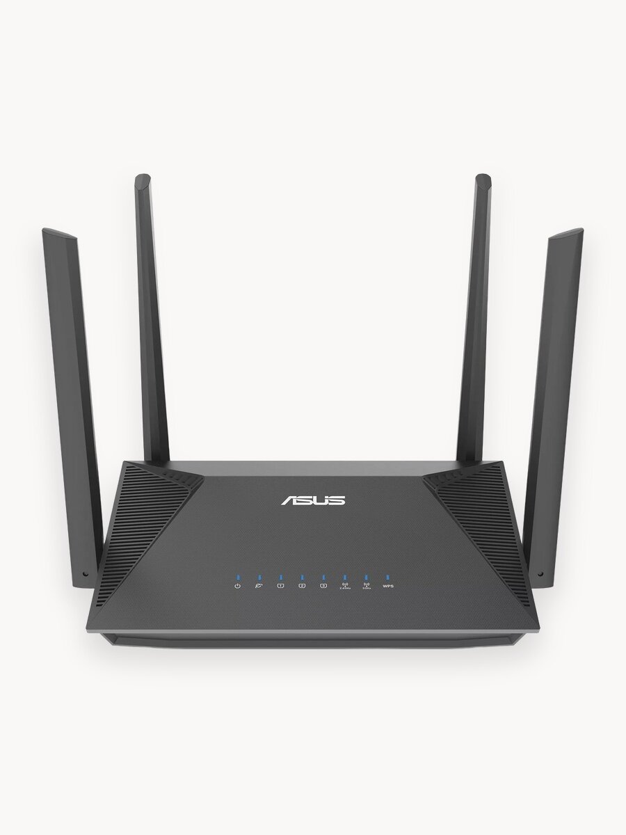 Роутер ASUS RT-AX52 AX1800 10/100/1000BASE-TX черный, беспроводной