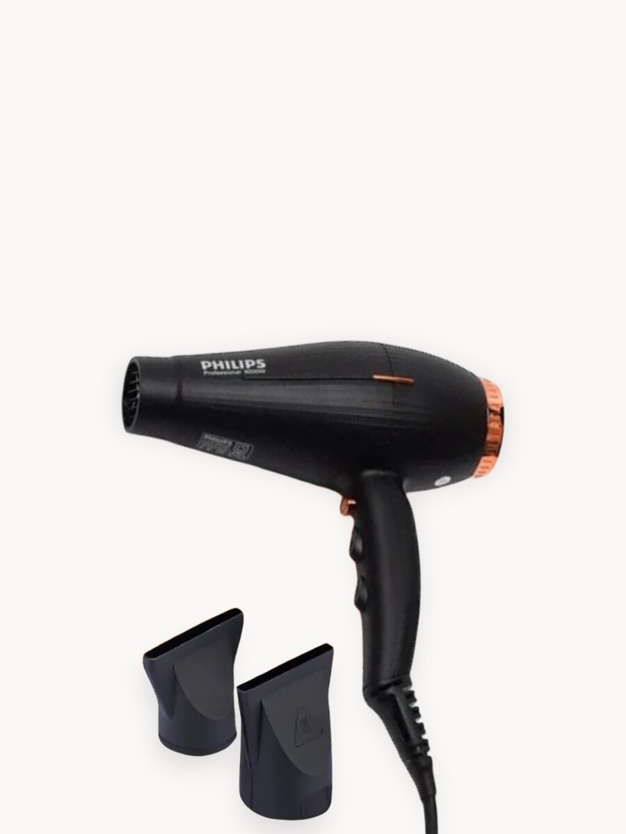 Фен для волос профессиональный мощность 9000 вт с 2 насадками