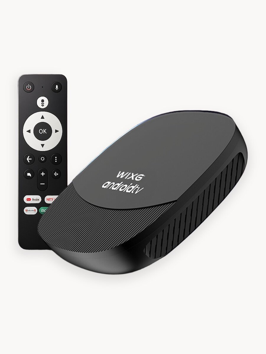 Медиаплеер Смарт ТВ приставка Android, 4ГБ/32 ГБ, Bluetooth, Wi-Fi, черный матовый