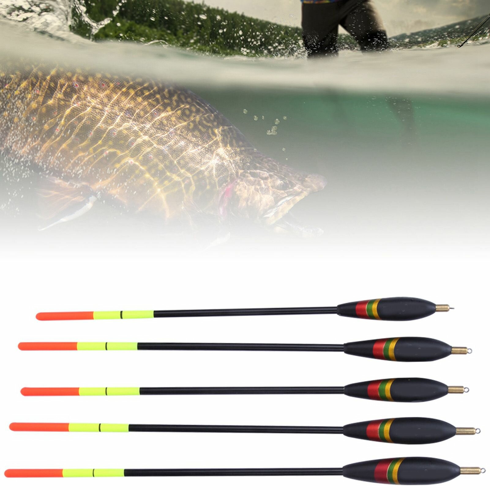 5 шт. прочные деревянные поплавки из пробкового дерева для рыбалки поплавок, многофункциональные приманки для кормления рыбы, комплект аксессуаров ()