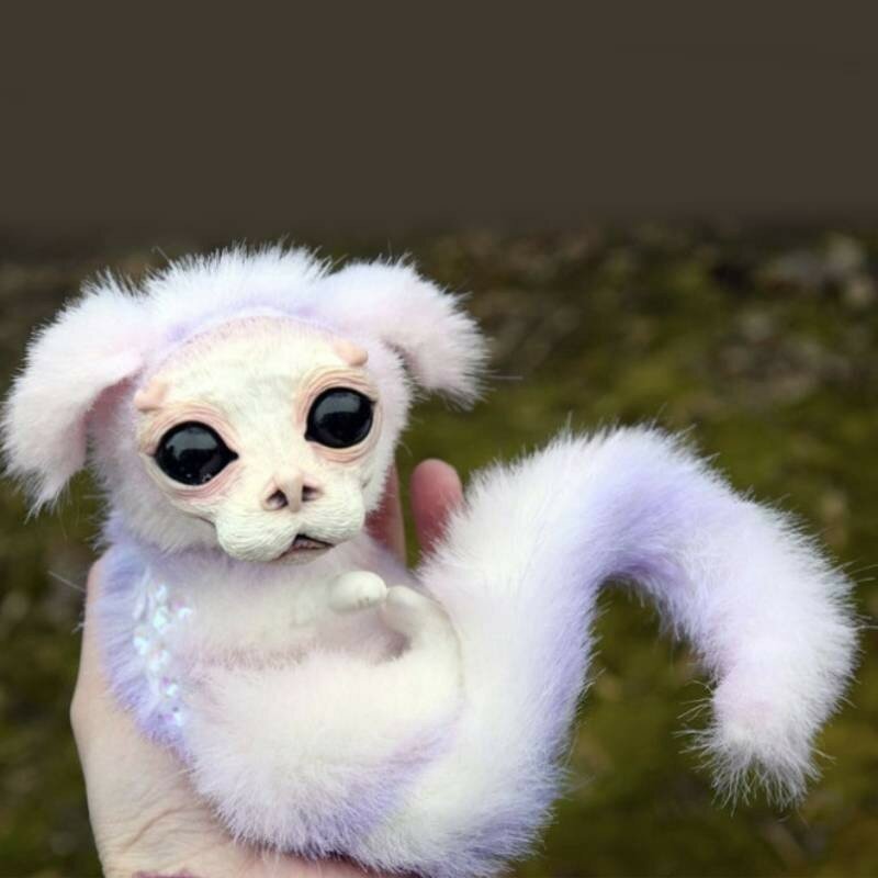 Мягкая игрушка монстр с длинной шерстью красный пупырчатая ткань мягкая игрушка собака