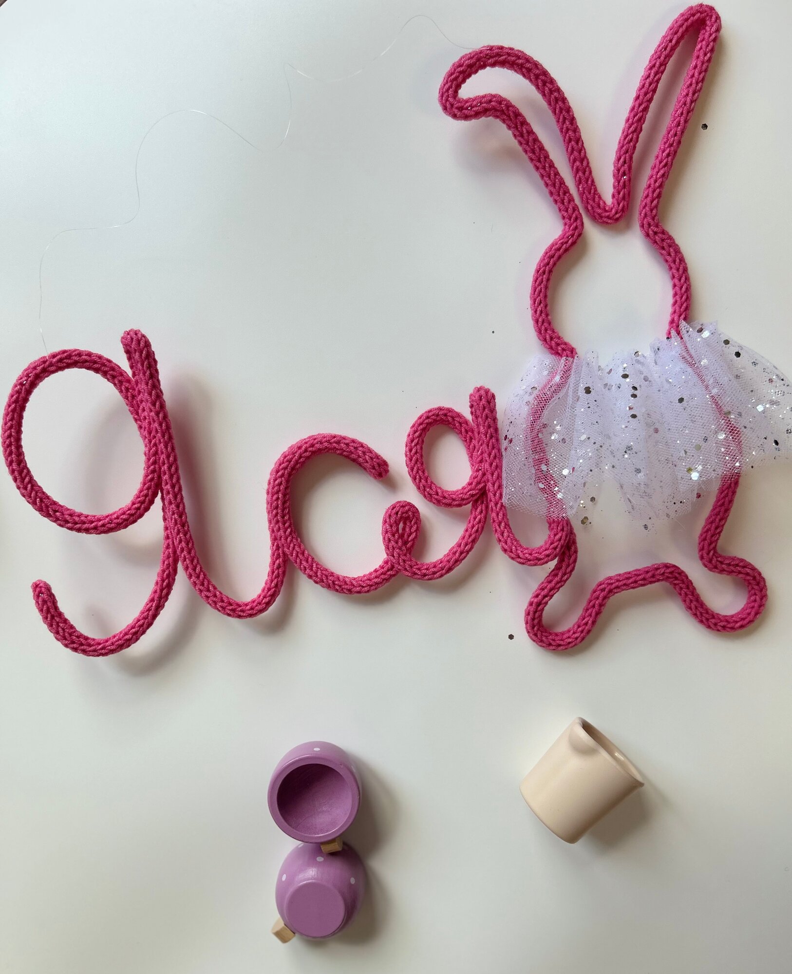 Вязаное имя в технике трикотин/ декор в детскую/именное панно/ вязанное имя для малышей