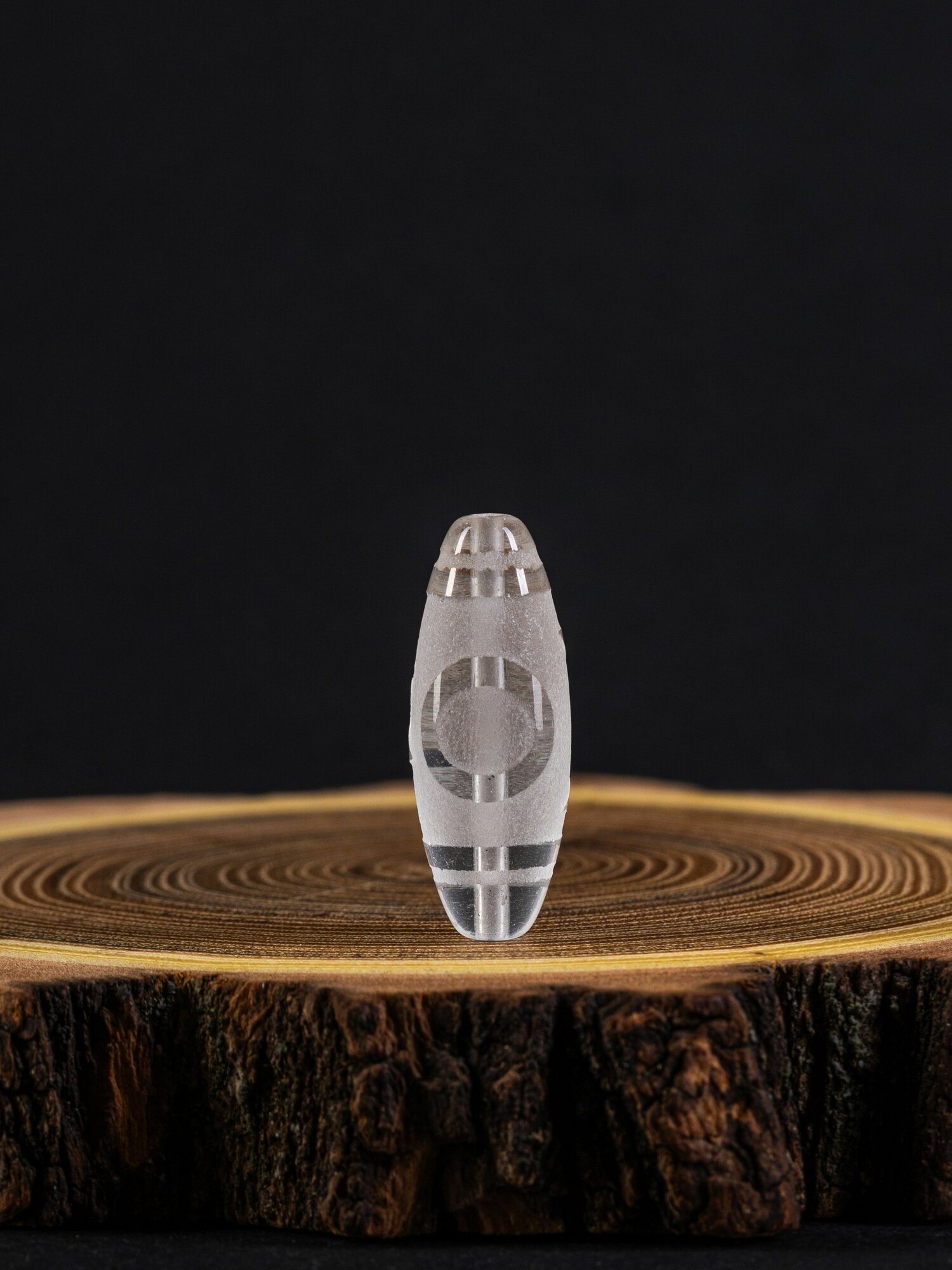 Бусина Дзи Небо и земля Горный хрусталь