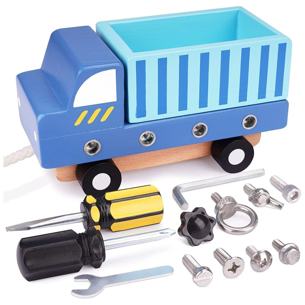 Набор Досок для Отверток Montessor, Тянущая Автомобильная Игрушка, Занятый Грузовик, Игрушка Для Мелкой Моторики, Игрушка Для Сноса Автомобиля, Игрушка Для Сборки Винтов, Игрушка