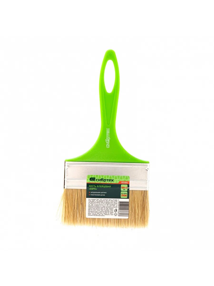 Кисть флейцевая Евро, 100 x 8, натуральная , СИБРТЕХ, 83304