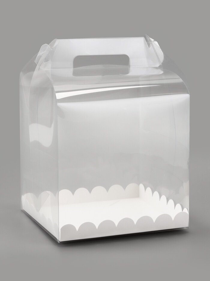 PVC Коробка для торта, прозрачная, 20×20×20 см