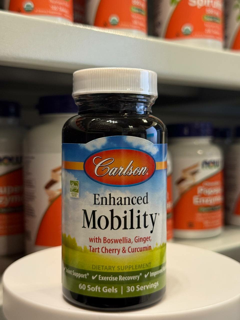 Carlson Labs Enhanced Mobility - Хондропротектор c ApresFlex, CurcuWIN и CherryPURE, Здоровые связки и суставы, 60 капсул